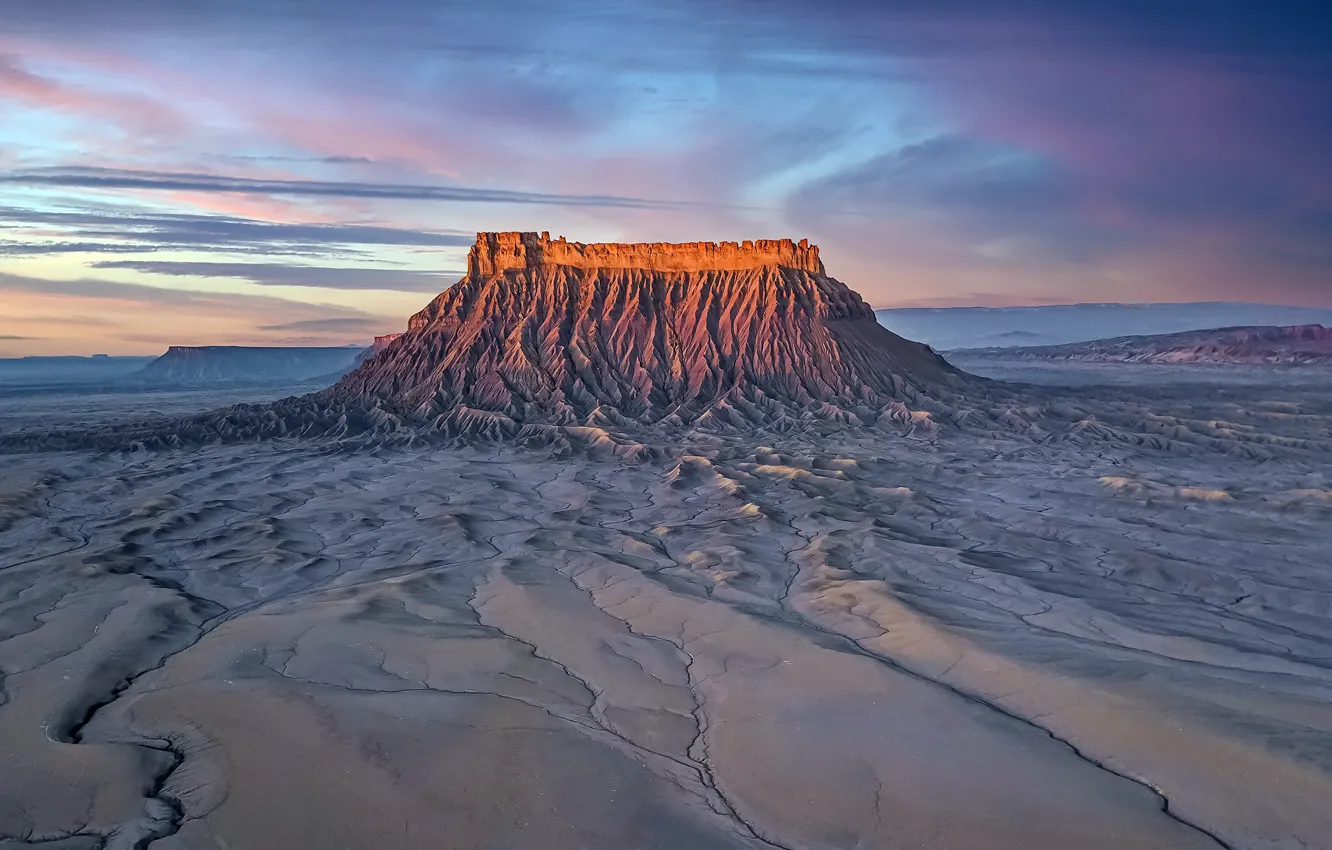 Wallpaper desert, Utah, Factory Butte for mobile and desktop, section ...