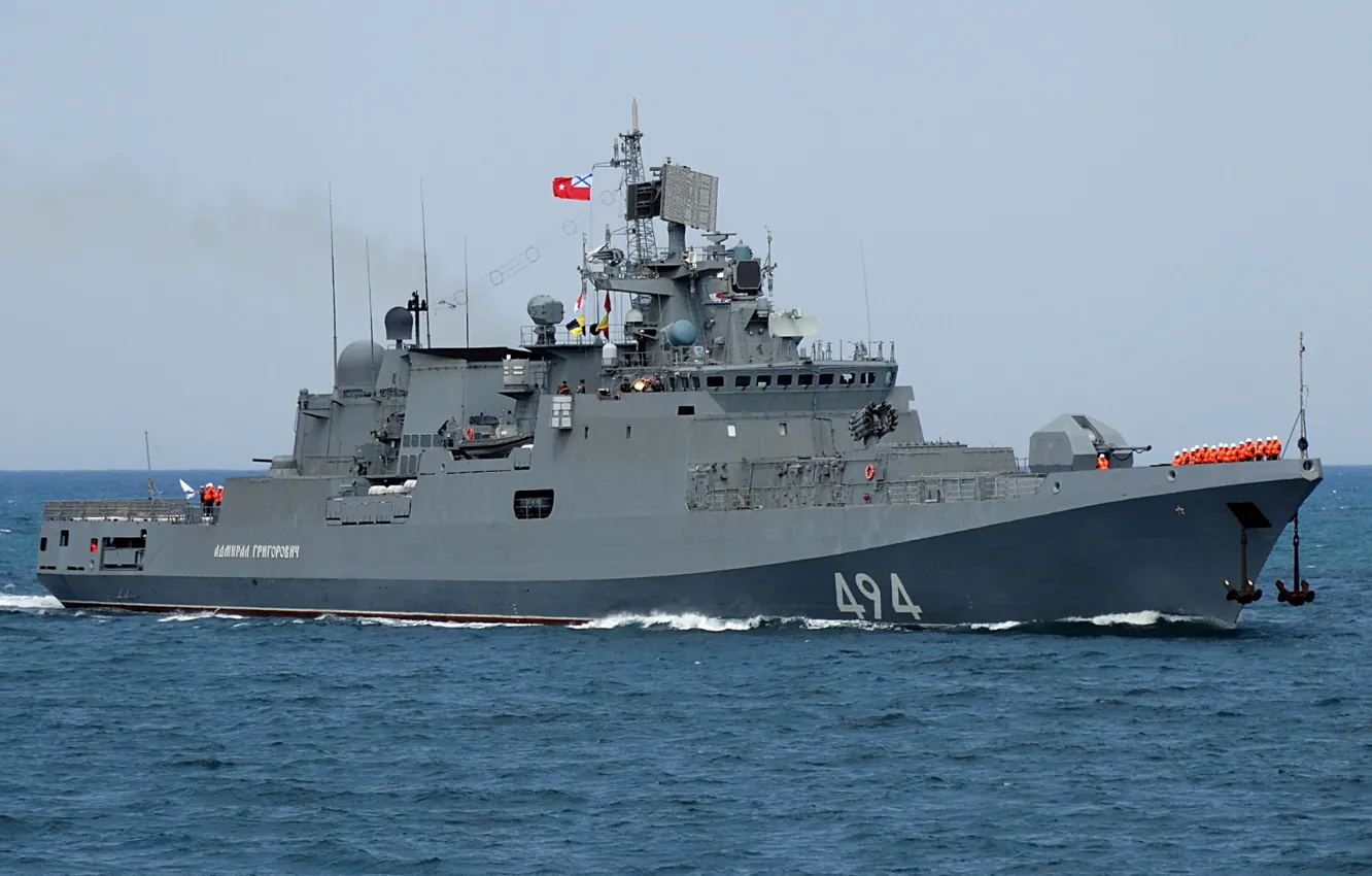 Wallpaper frigate, Admiral Grigorovich, patrol ship, the project 11356 ...
