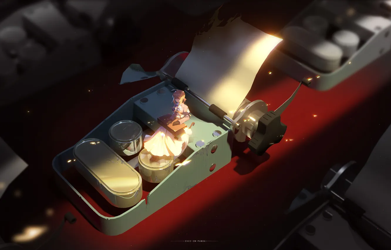 Wallpaper girl, surrealism, typewriter, Violet Evergarden for mobile ...