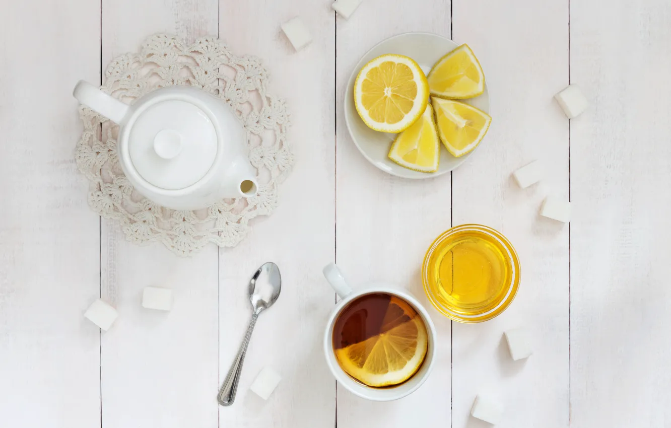 Wallpaper lemon, tea, kettle, drink for mobile and desktop, section еда ...