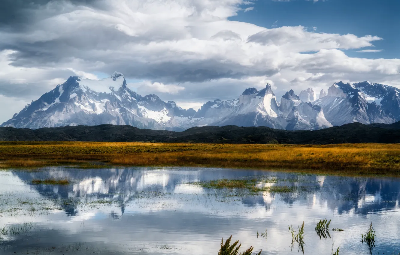 Wallpaper snow, mountains, pond, Andes for mobile and desktop, section ...