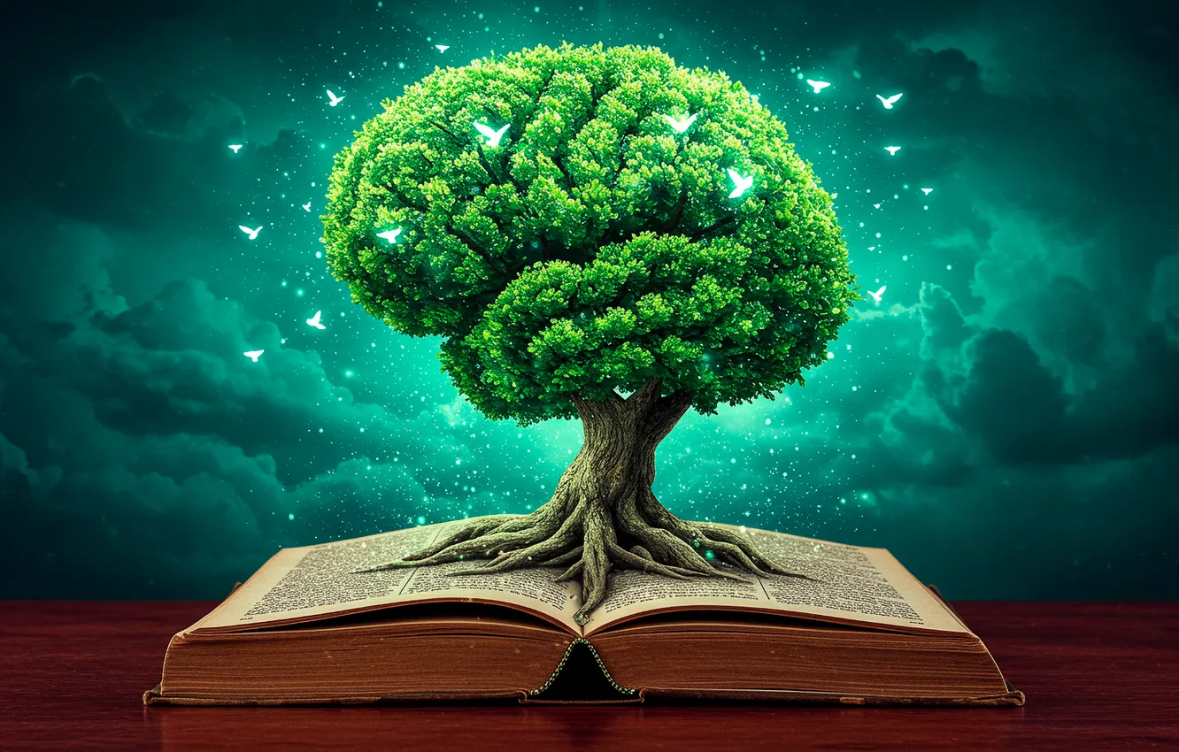 Wallpaper tree, art, book, wallpaper, art, tree, book, knowledge for ...