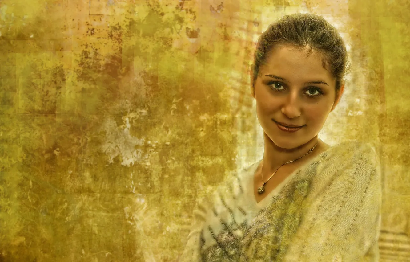 Wallpaper colors, girl, yellow, art, beautiful, look, glance, Kide ...