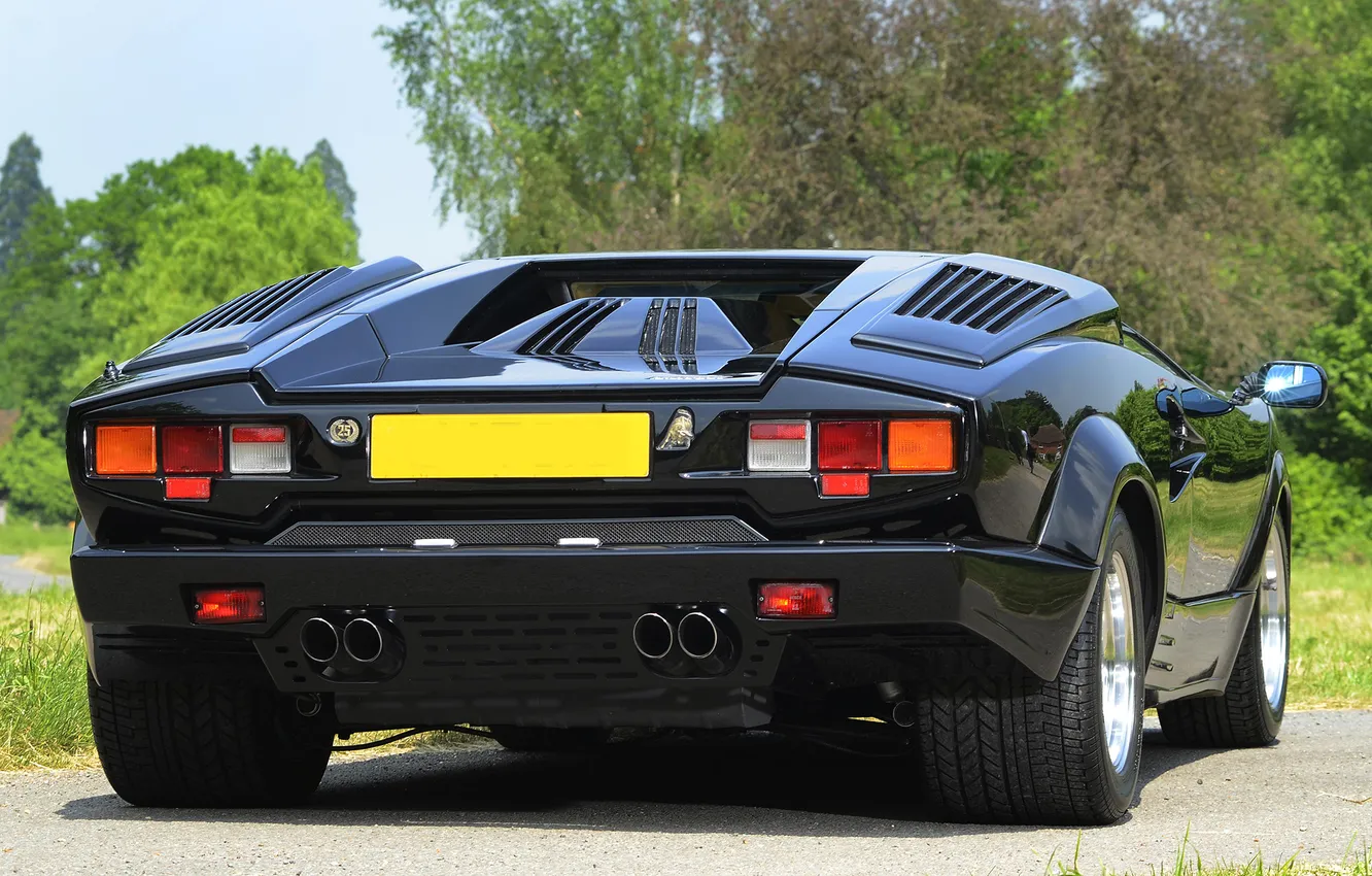 Wallpaper trees, Lamborghini, rear view, Lamborghini, Countach ...
