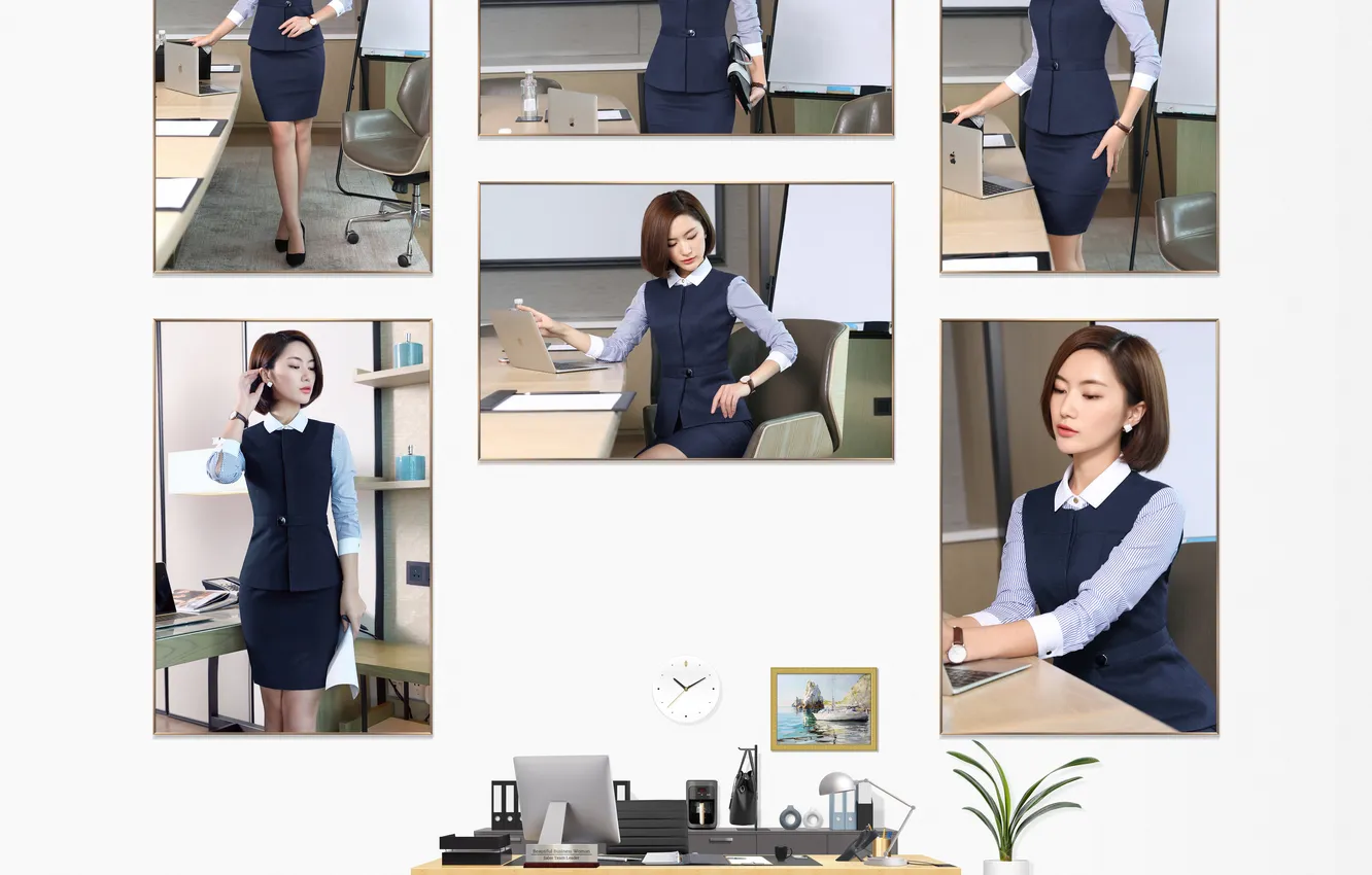 Wallpaper office, desk, business suit, Business woman, sales team ...