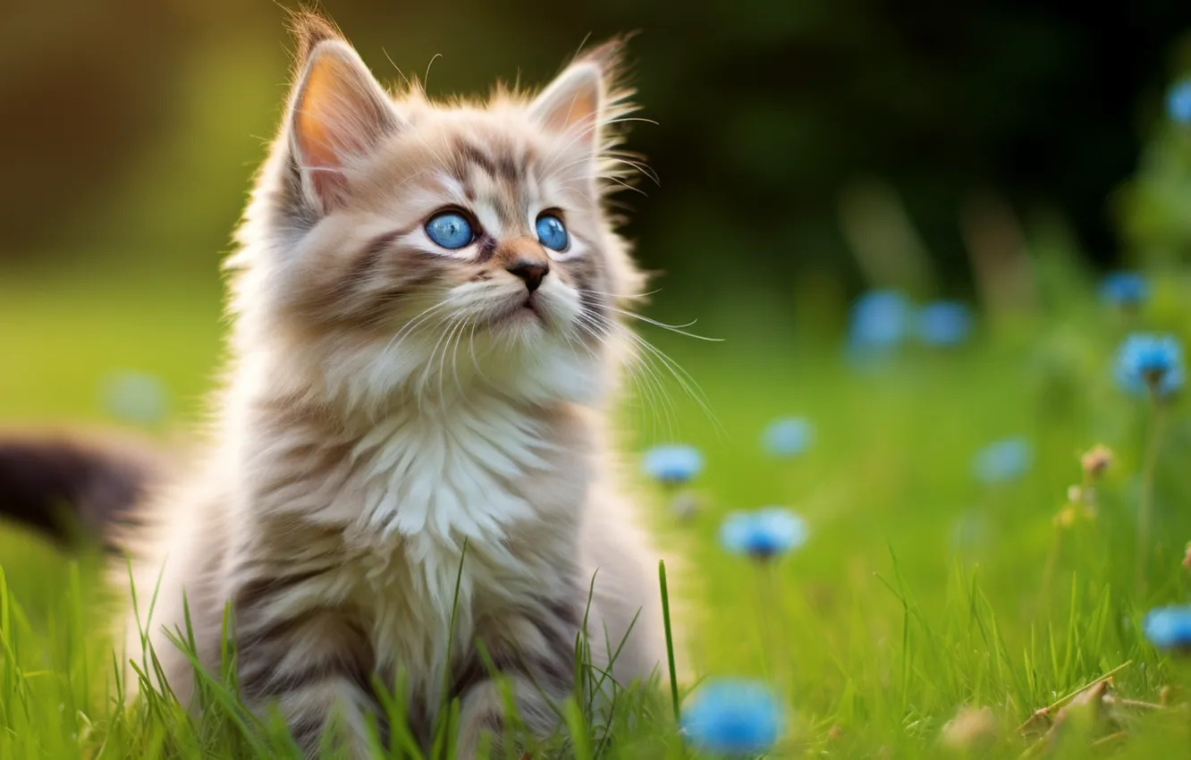 Wallpaper cat, look, pose, kitty, face, AI art, neural network for ...