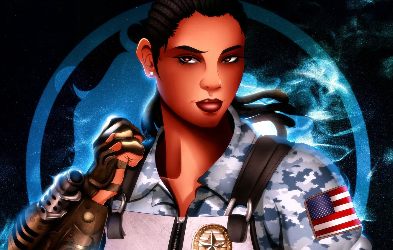 Wallpaper girl, black, fighter, Afro, art, Mortal Kombat, Jacqueline ...