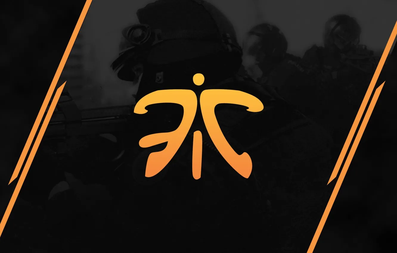 Wallpaper strip, logo, black background, three, special forces, counter-strike, csgo, fnatic, cs ...