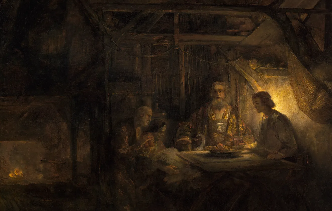 Wallpaper picture, mythology, Rembrandt van Rijn, Philemon and Baucis ...
