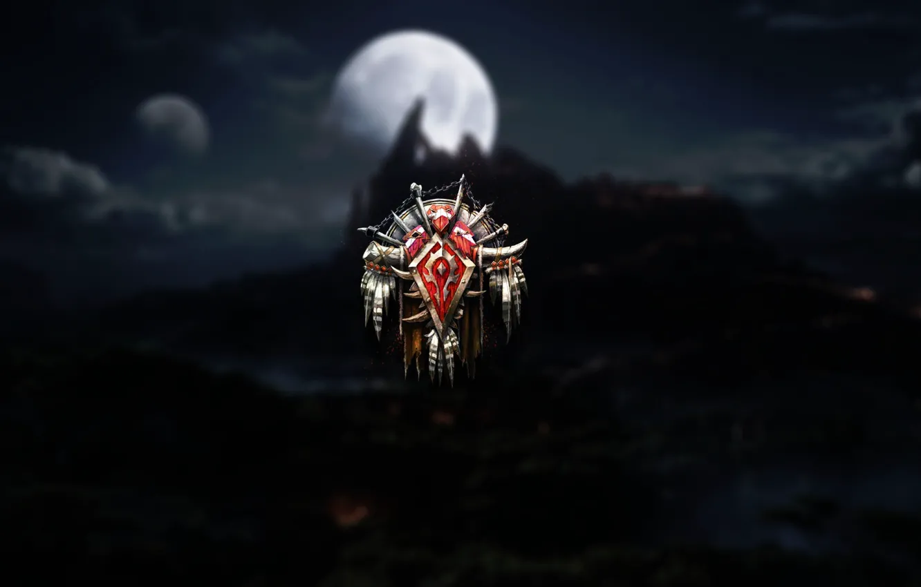 Wallpaper night, sign, the moon, the game, symbol, game, Blizzard ...