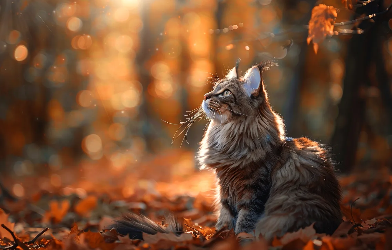 Wallpaper cat, cat, look, pose, face, AI art, neural network for mobile ...