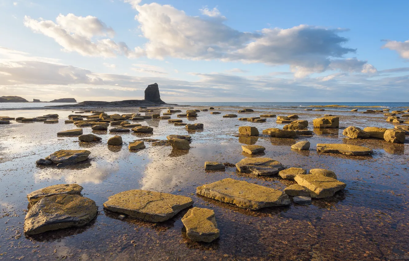 Wallpaper sea, rocks, England, Yorkshire, Saltwick Bay, Photo by David ...