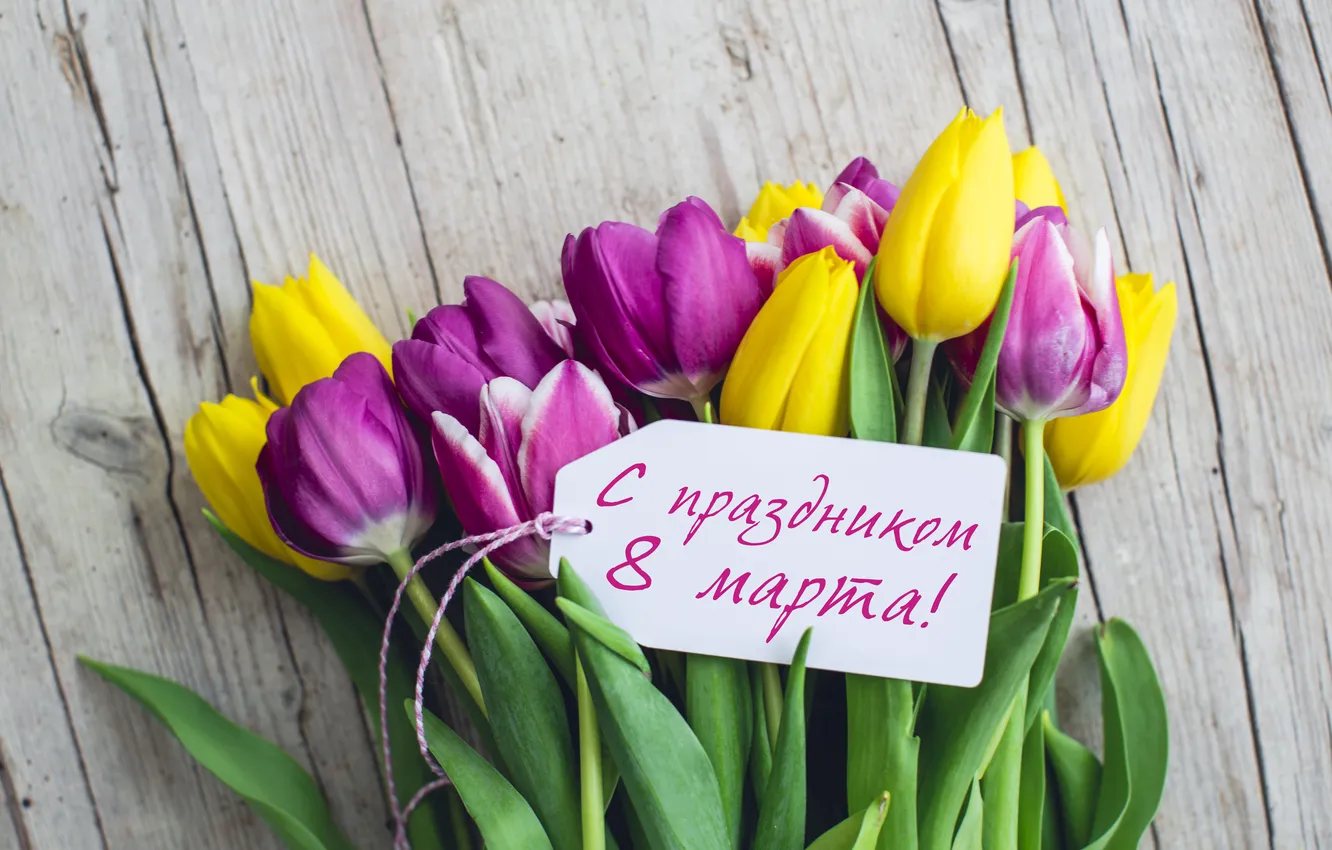 Wallpaper flowers, bouquet, colorful, tulips, happy, March 8, yellow ...