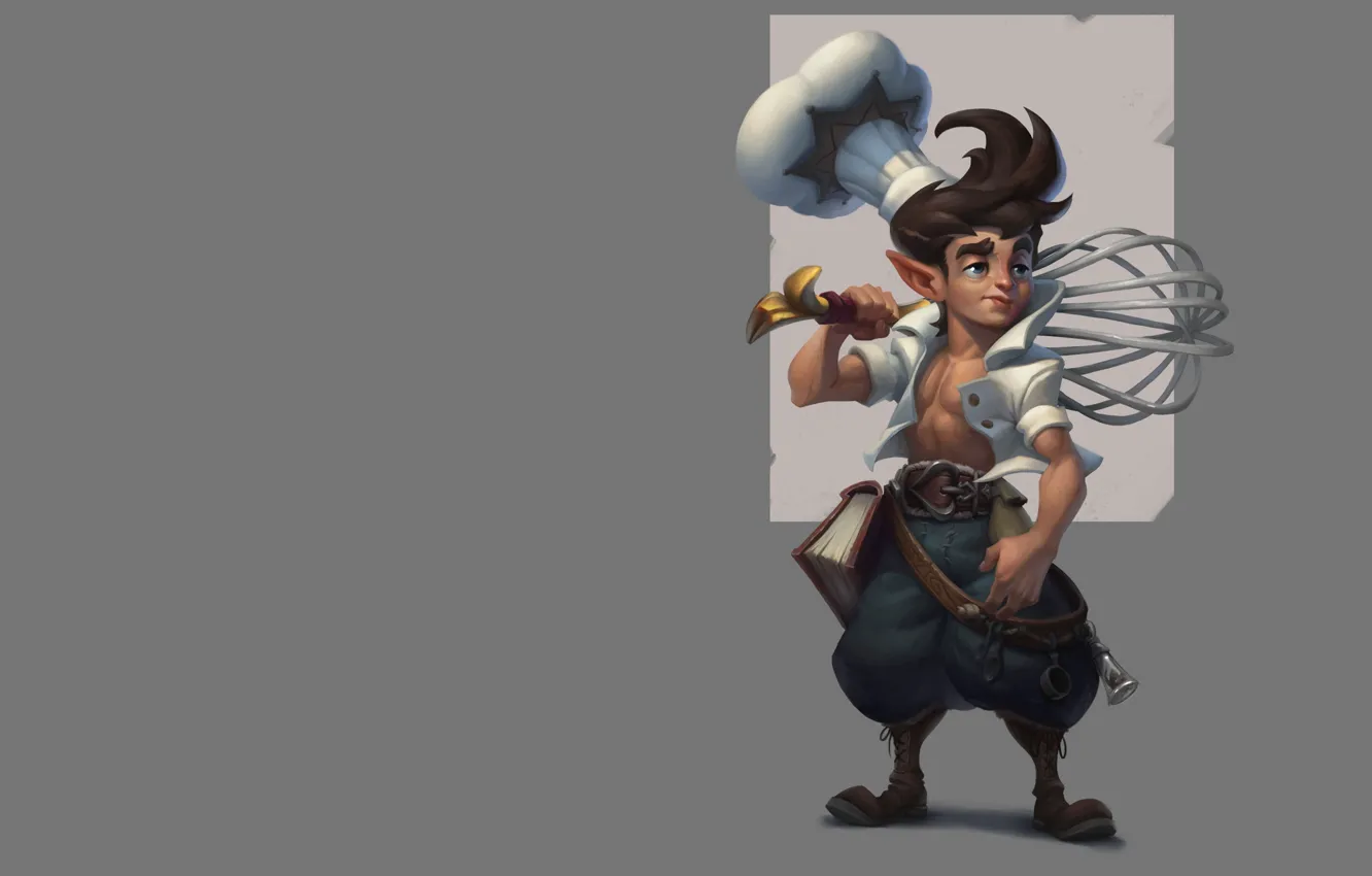 Wallpaper elf, fantasy, art, cook, book, whisk, pastry chef, Servando Lupini, Bakery project ...