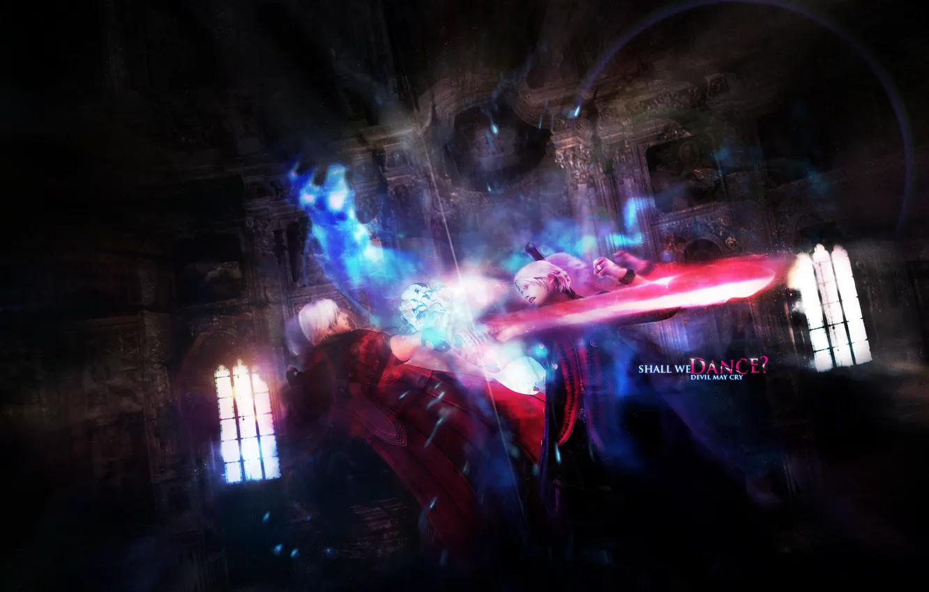 Wallpaper lights, Gothic, guns, sword, the demon, revolver, Dante ...