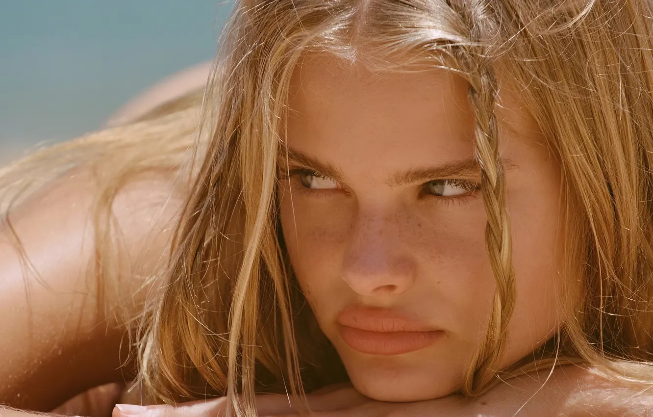 Wallpaper girl, model, lips, hair, look, blonde, freckles, Zoe Blume ...