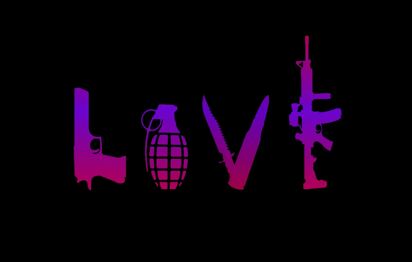 Wallpaper guns, love, background, gradient images for desktop, section ...