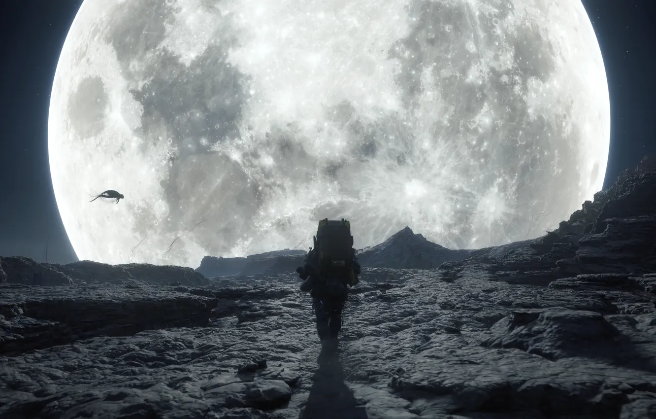 Wallpaper moon, night, Trailer, creature, Screenshot, Death Stranding 2 ...