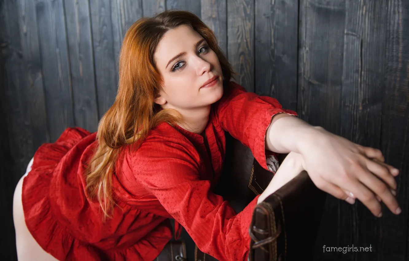 Wallpaper model, redhead, red blouse, Foxy, Famegirls for mobile and desktop, section девушки ...