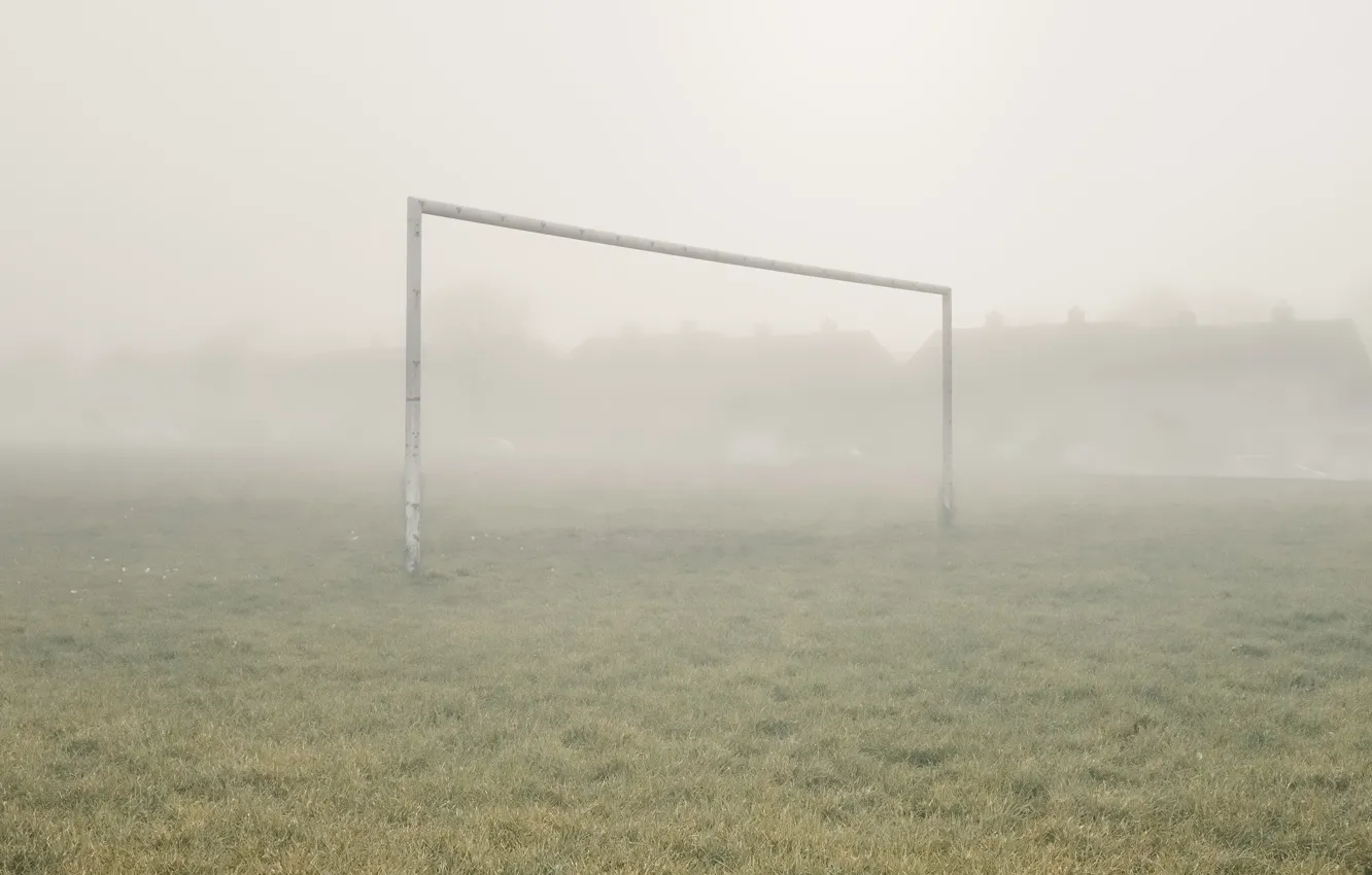 Wallpaper field, fog, football, gate for mobile and desktop, section ...