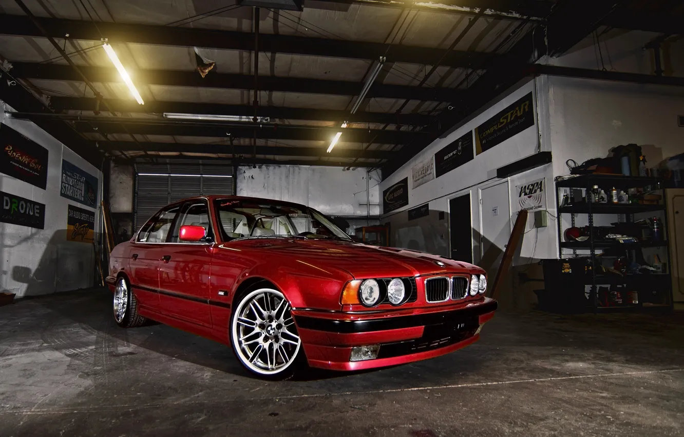 Wallpaper RED, 540i, BMW, E34 images for desktop, section bmw - download