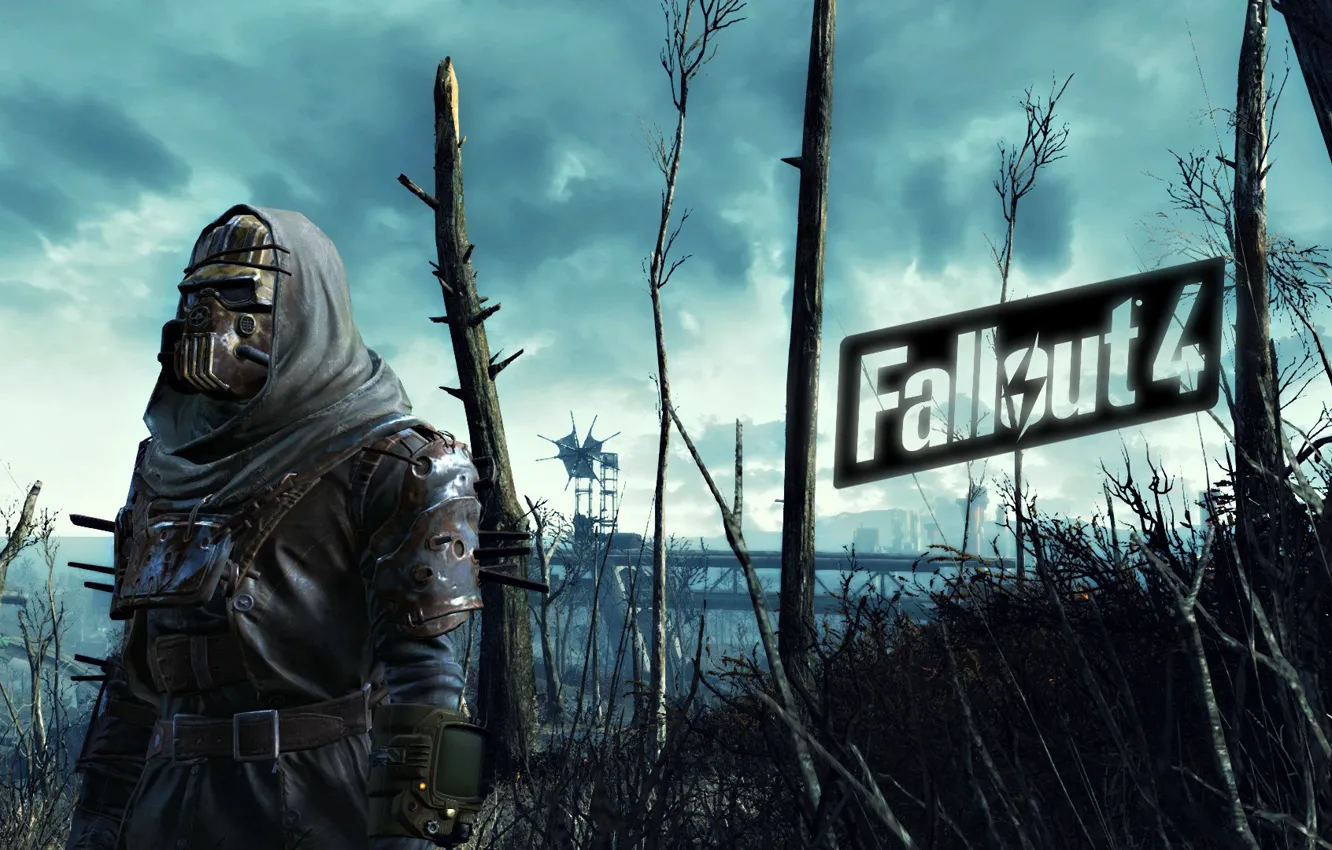 Wallpaper the game, games, Fallout 4, armor with spikes and mask ...
