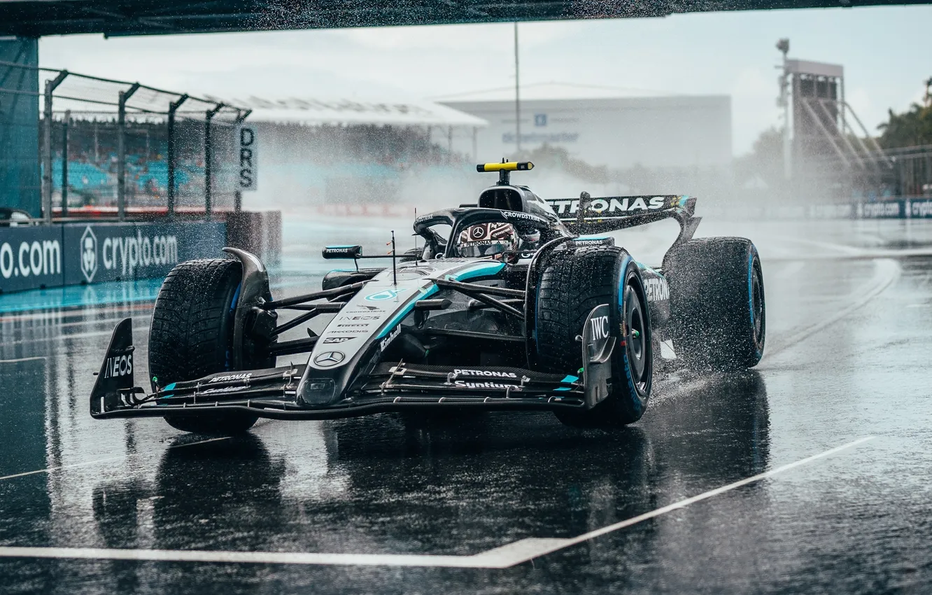 Wallpaper rain, Formula 1, AMG, race, Petronas, race car, Formula 1 ...