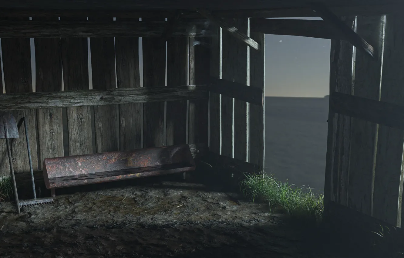 Wallpaper night, barn, farm images for desktop, section рендеринг ...