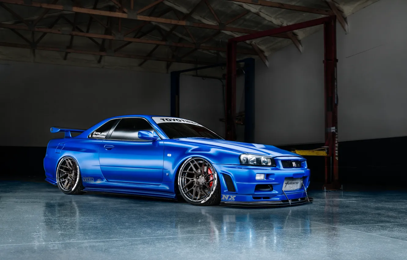 Wallpaper GT-R, Blue, Skyline, R34, Toned for mobile and desktop ...