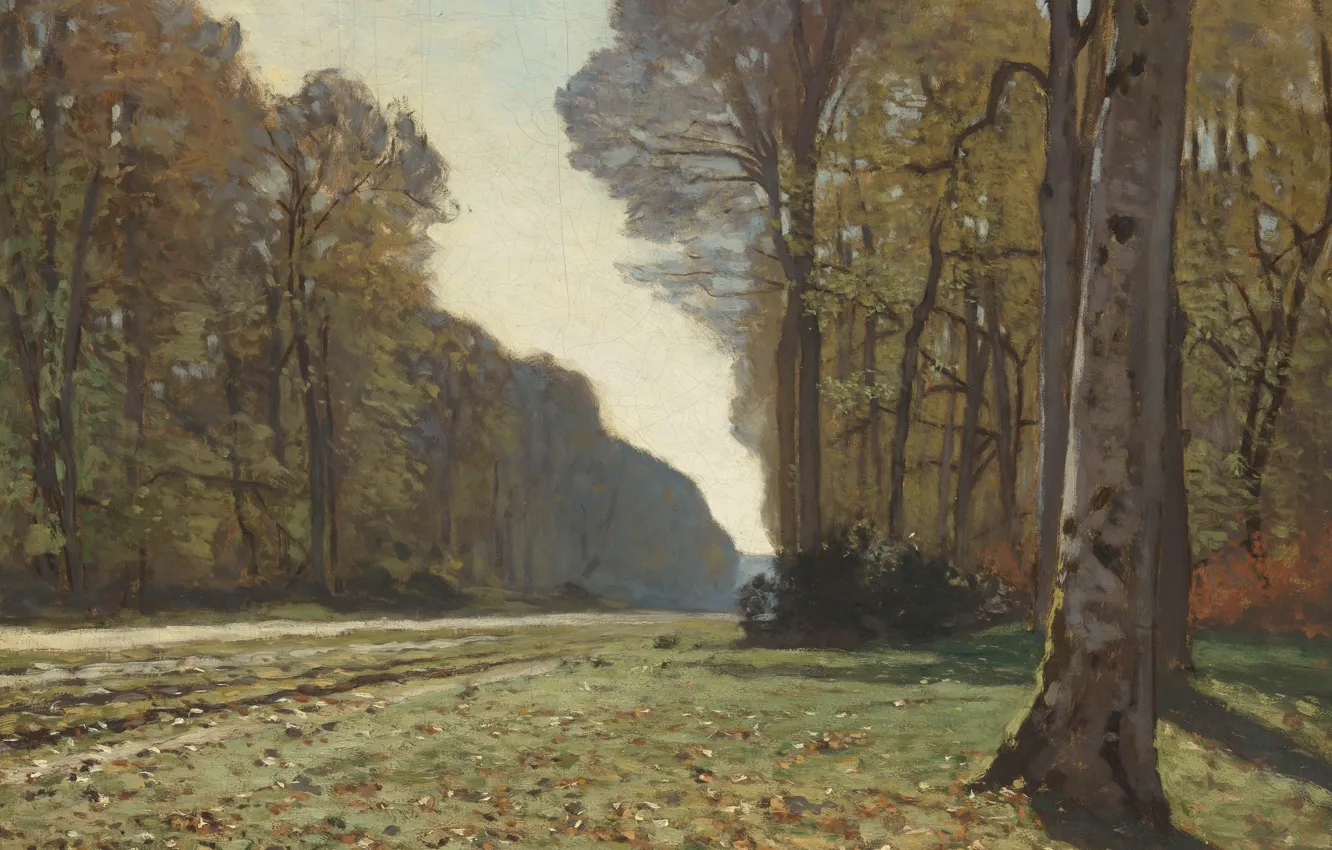 Wallpaper trees, landscape, picture, Claude Monet, The road from ...