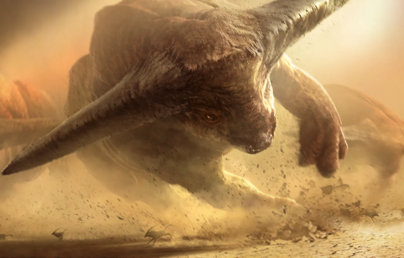 Wallpaper attack, monsters, horns, a powerful blow, bulls, by Scott ...