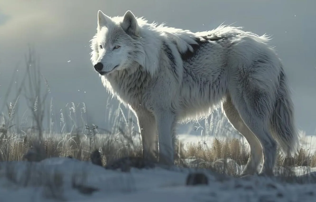 Wallpaper fantasy, nature, art, snow, predator, face, animal, wolf for ...