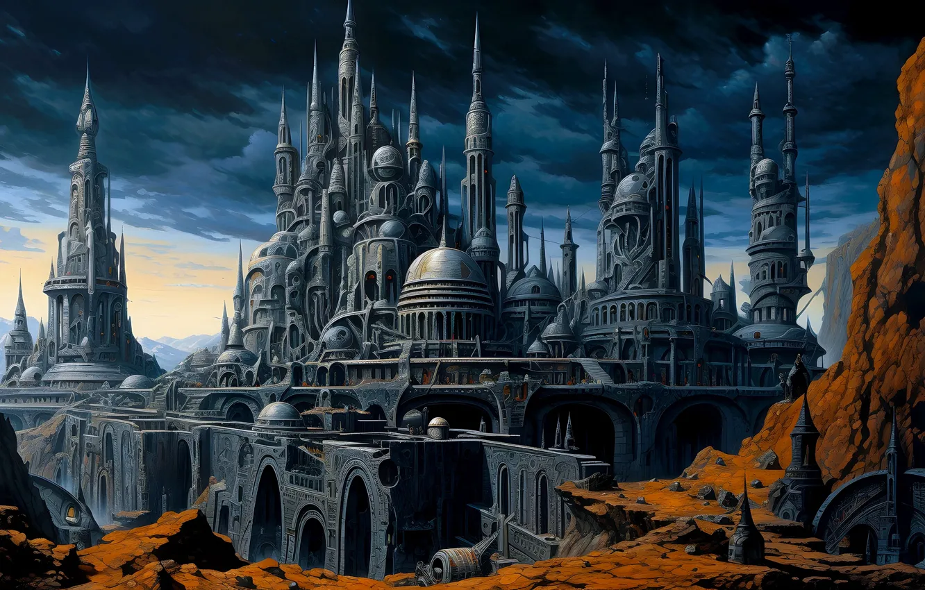 Wallpaper city, fantasy, sky, fortress for mobile and desktop, section ...