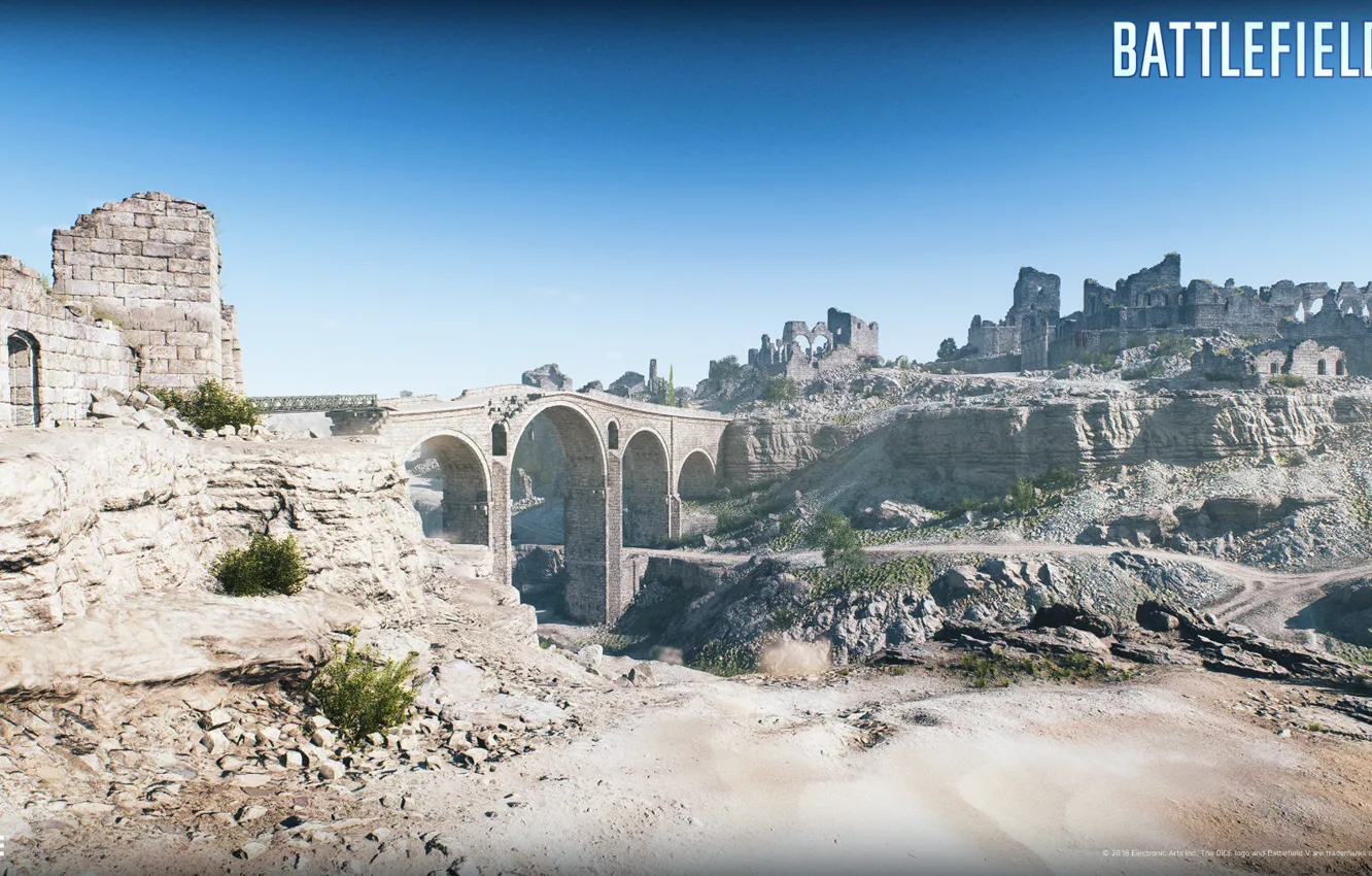 Wallpaper road, sand, bridge, ruins, Battlefield V for mobile and ...