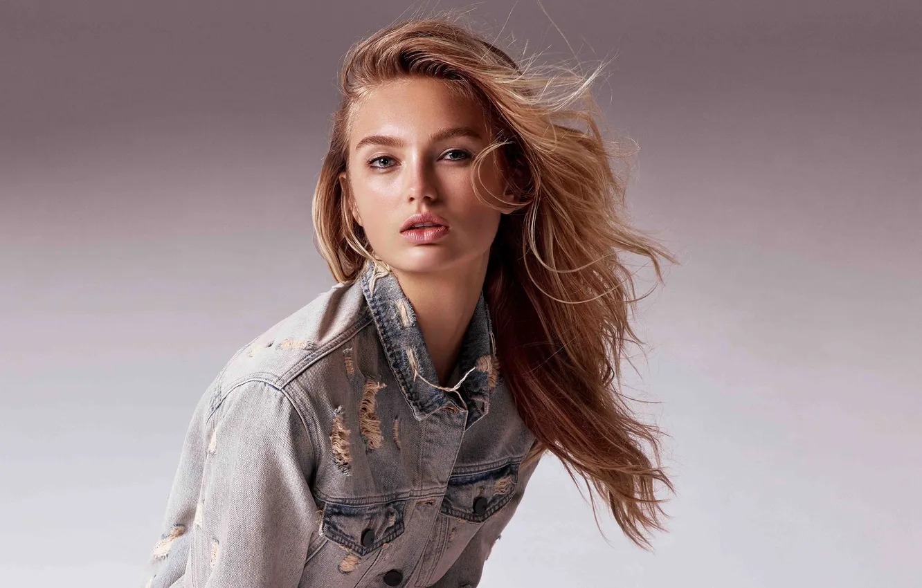Wallpaper background, model, portrait, beauty, dzhinsovka, Romee Strijd ...