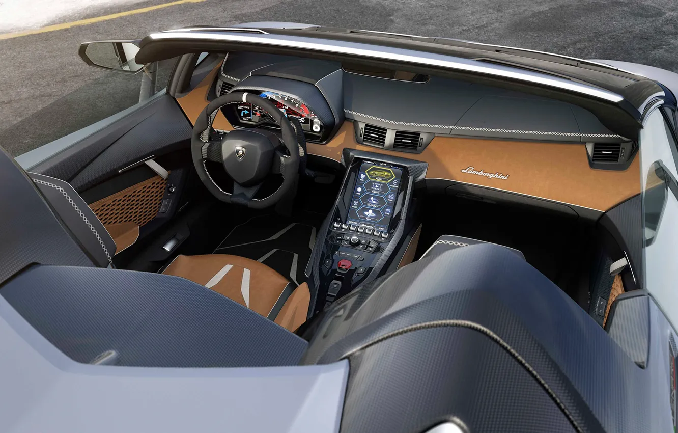 Wallpaper Roadster, interior, Lamborghini, the interior of the car ...