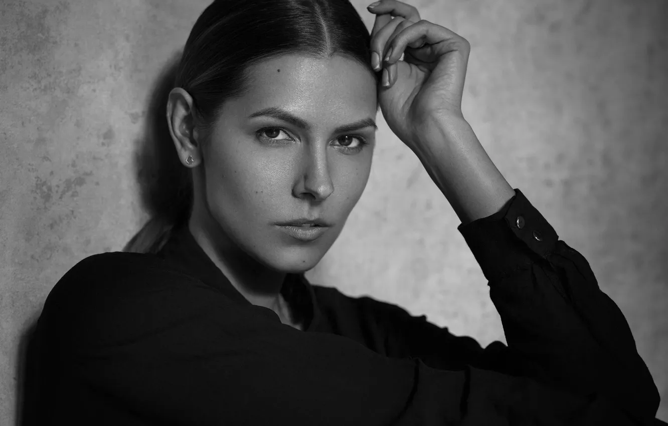 Wallpaper look, black and white, beautiful, Kristina, Mindaugas Navickas for mobile and desktop ...