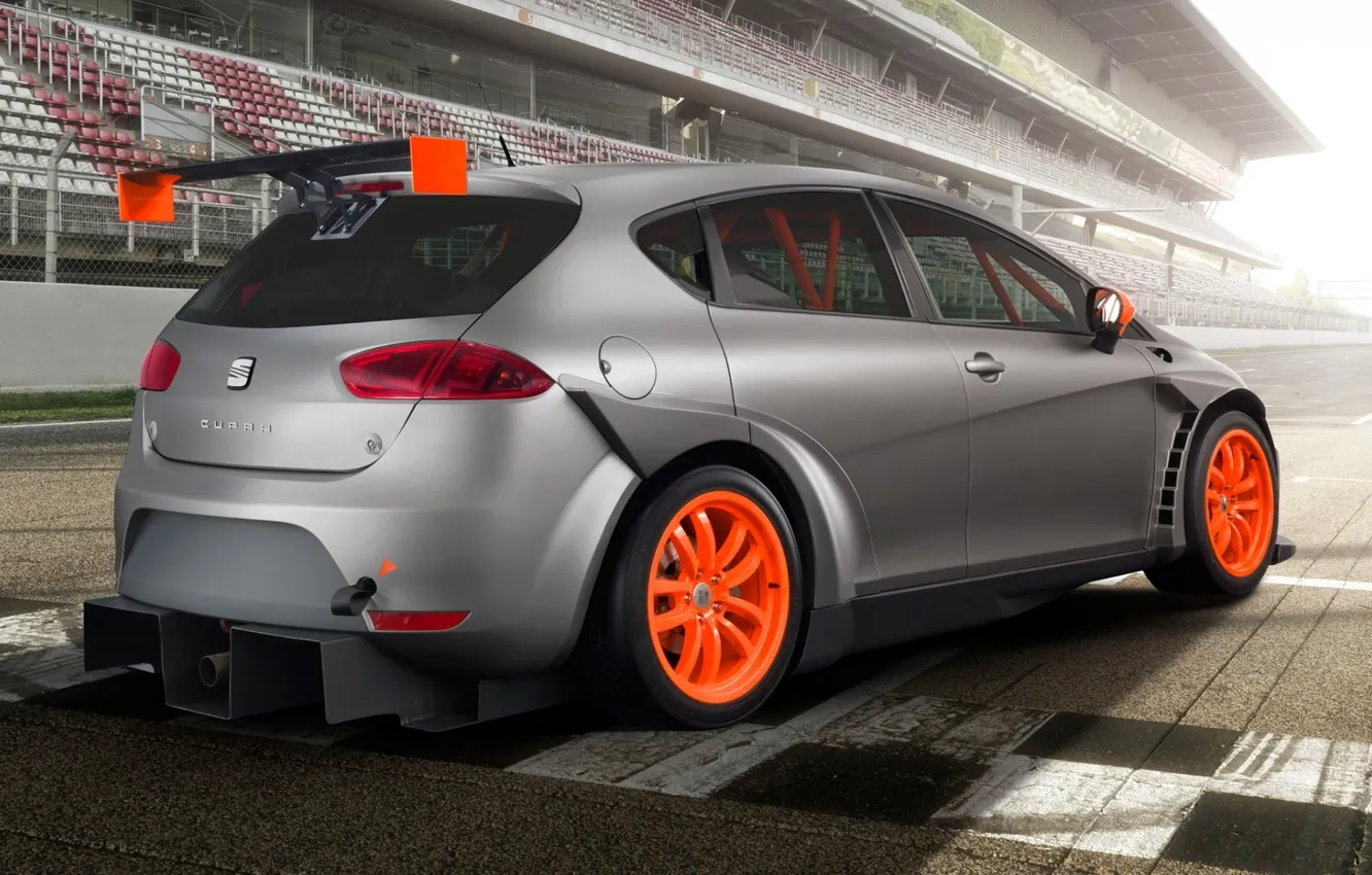 Wallpaper grey, Leon, rear view, tribune, seat, Leon, racing car, Seat ...