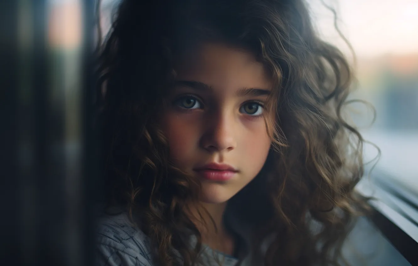 Wallpaper portrait, window, girl, AI art, The Art of Artificial ...