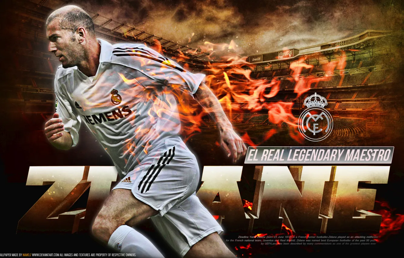 Wallpaper Legend, Football, Real Madrid, Soccer, Zinedine Zidane ...