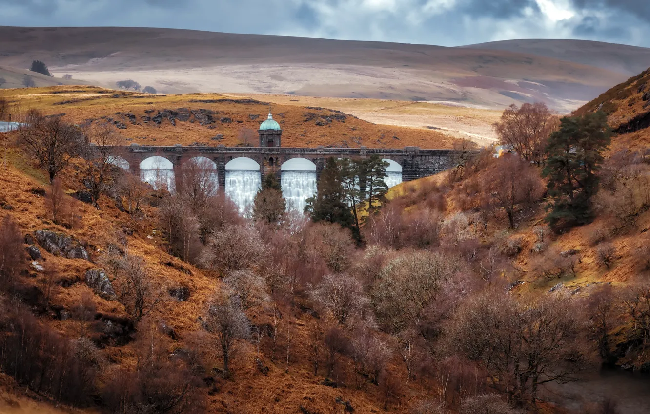 Wallpaper autumn, Elan Valley, Craig Goch for mobile and desktop ...