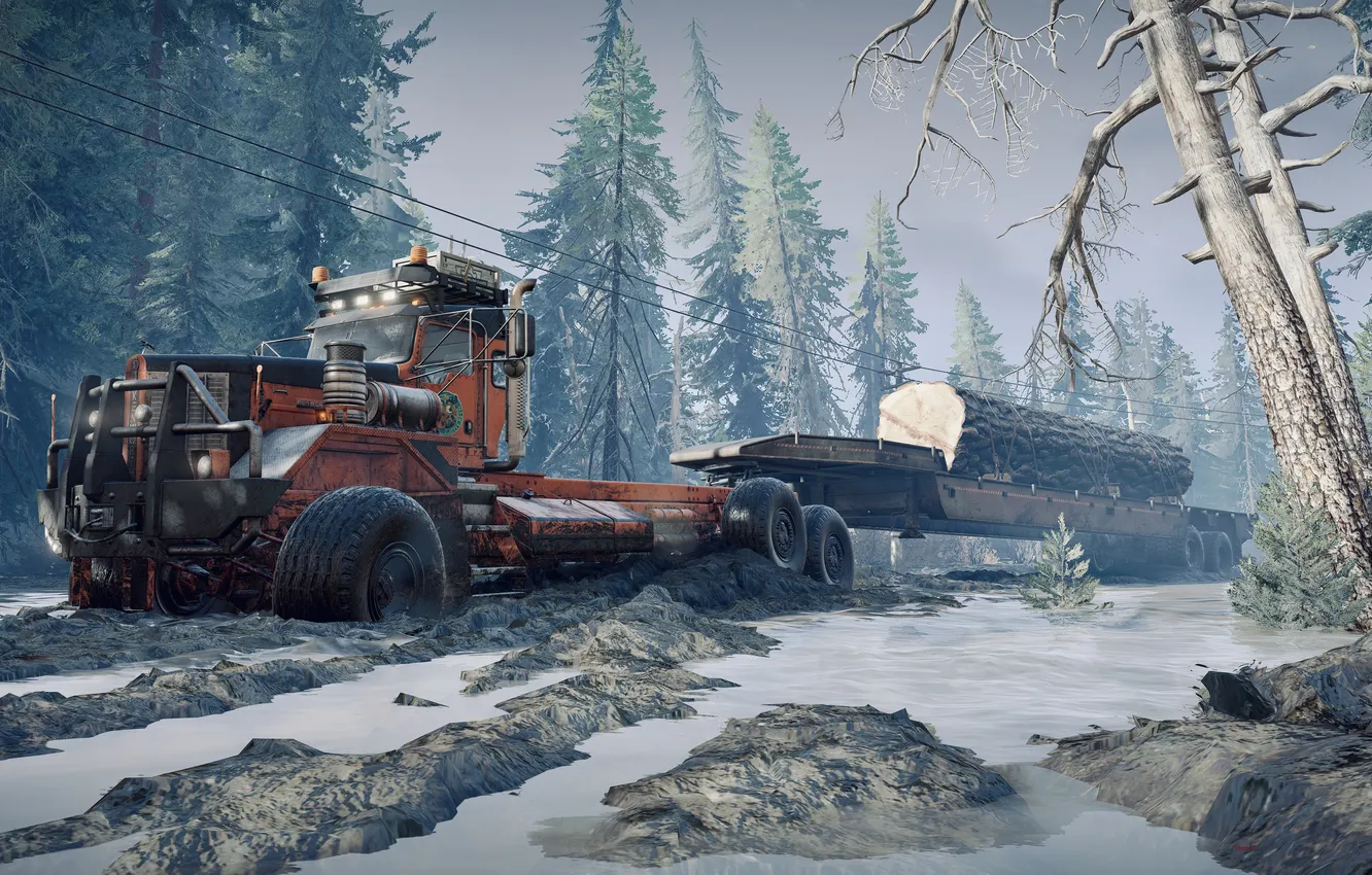 Wallpaper HDR, trees, wood, water, Trailer, mud, UHD, XBox One X for ...