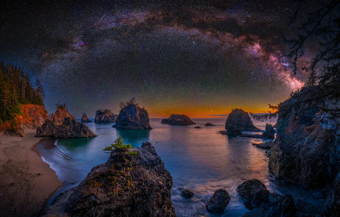 Wallpaper Oregon, Milky Way, Oregon Coast, Dr. Elliot McGucken for ...