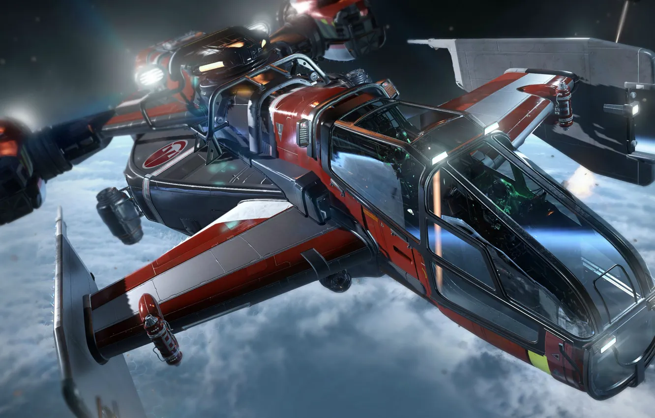 Wallpaper Star Citizen, space ship, Drake Cutlass Red for mobile and ...
