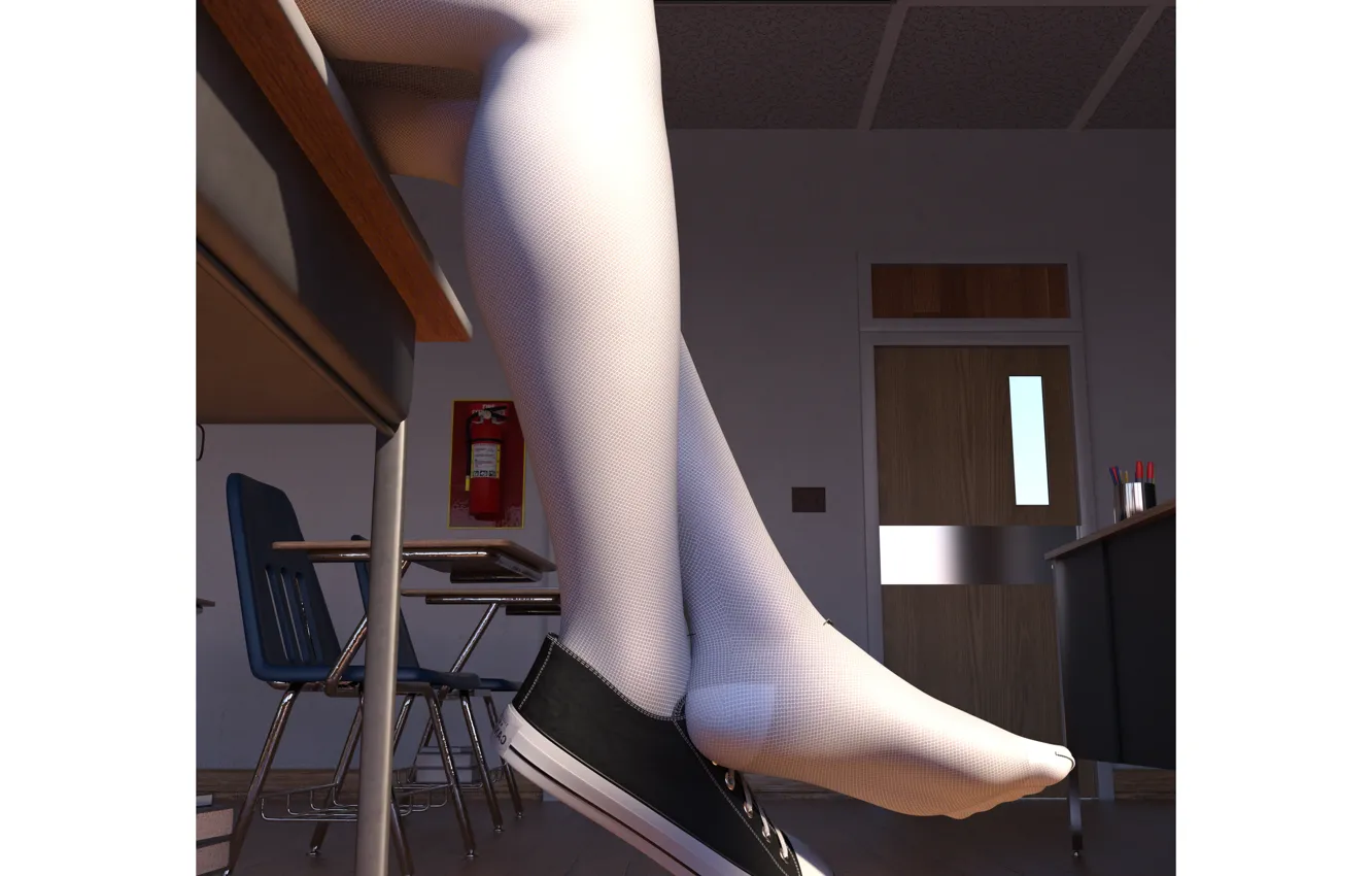 Wallpaper socks, pantyhose, tights, sneakers, classroom, high school ...