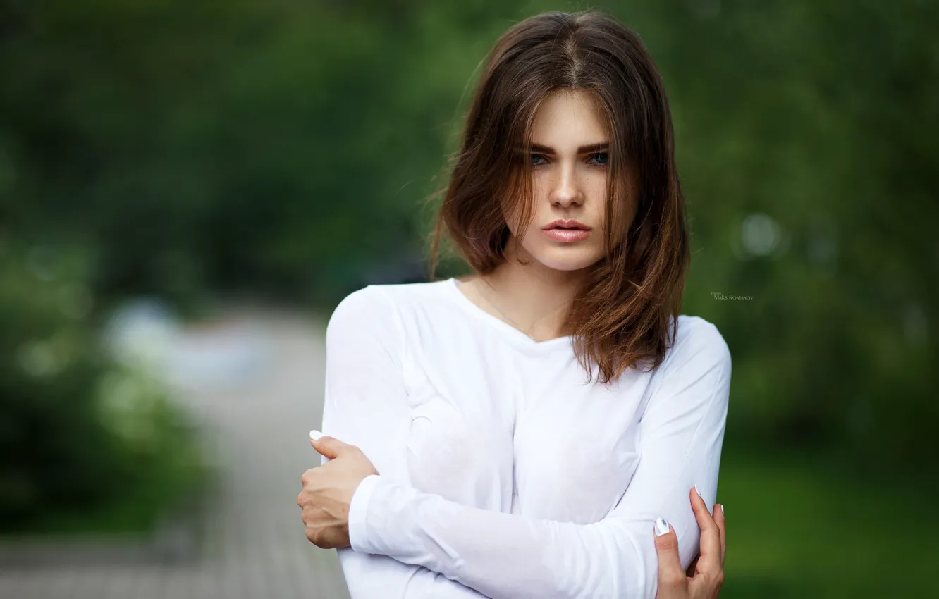 Wallpaper Greens Look Pose Background Model Portrait Makeup