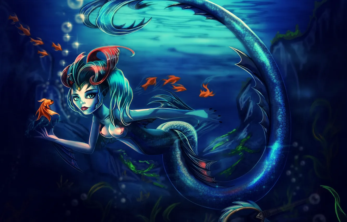 Wallpaper fish, the ocean, mermaid for mobile and desktop, section ...