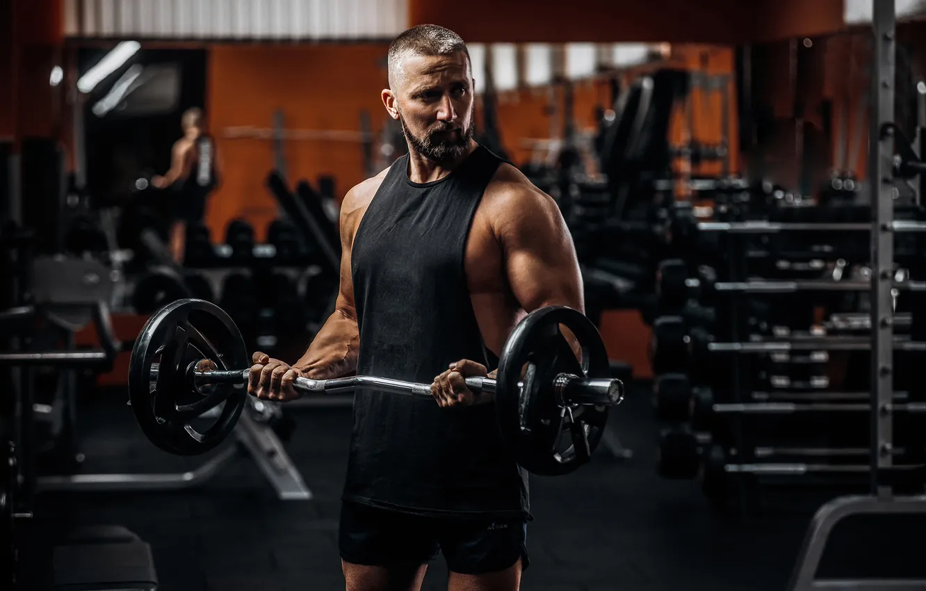 Wallpaper pose, figure, muscle, muscle, rod, athlete, biceps, gym for ...