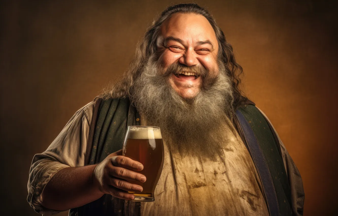 Wallpaper glass, beer, joy, Fat Man for mobile and desktop, section ии арт, resolution 5376x3584 ...