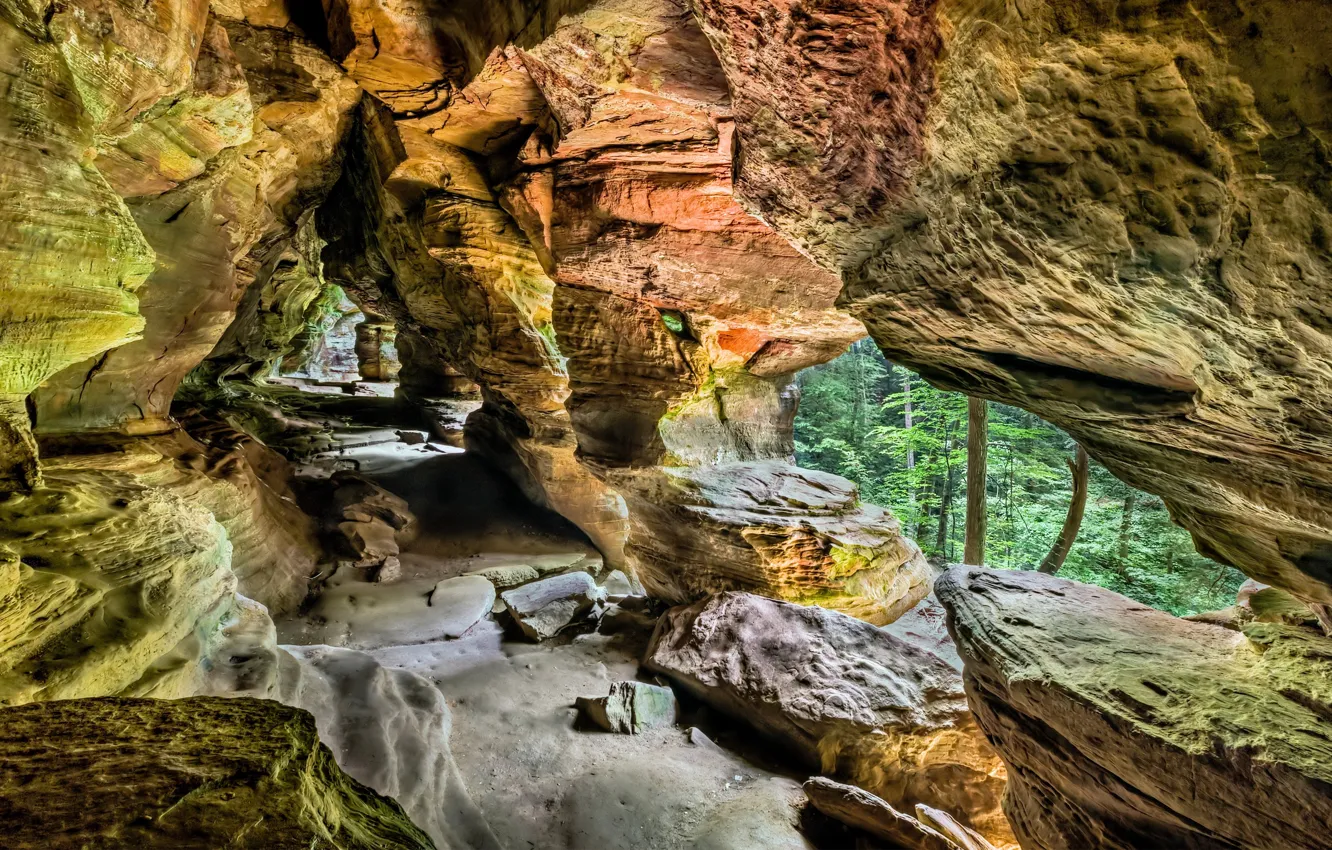 Wallpaper Rock, USA, USA, Rock, Ohio, Ohio, Hocking Hills State Park ...